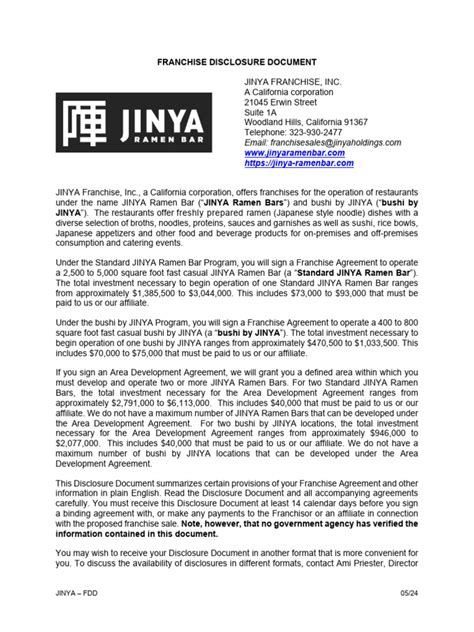 Jinya 2023 Pdf Franchising Japanese Cuisine