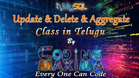 Update And Delete And Aggregate Functions In Table By Codingmaxima Dbms