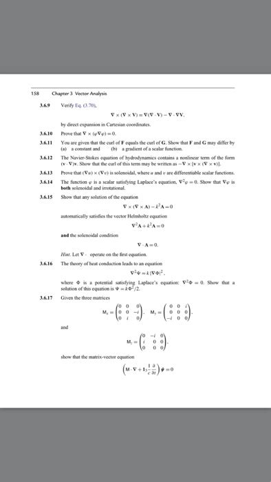Solved Verify Eq 3 70 Nabla Times Nabla Times V