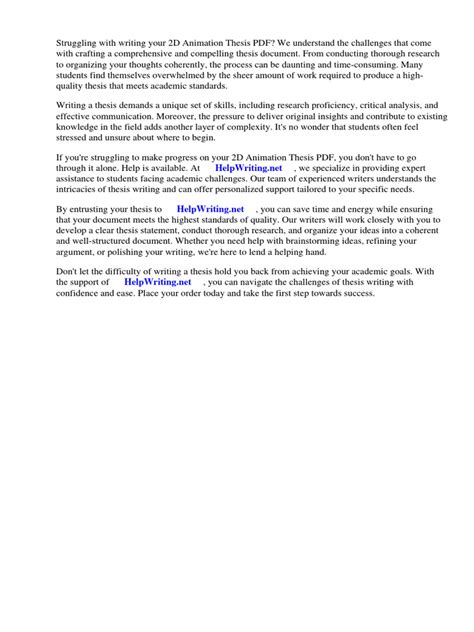2d Animation Thesis Pdf Pdf Animation 3 D Computer Graphics