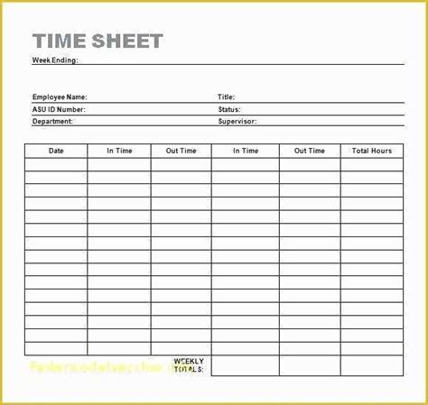 Free Billable Hours Timesheet Template