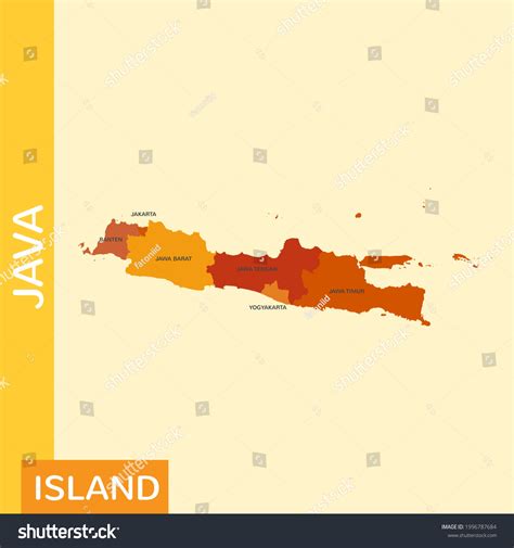 Color Map Island Java Administrative Areas Stock Vector Royalty Free 1996787684 Shutterstock