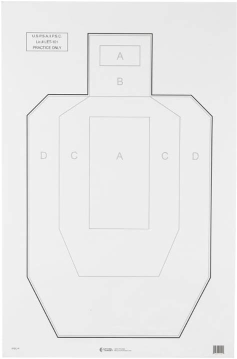 Action Target Ipsc P Official Uspsa Ipsc Practice 23x35ʺ Target 100 Count Kygunco