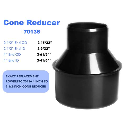 2 Pack 4 To 2 1 2 Hose Cone Reducer Dust Collection Reducer Fitting