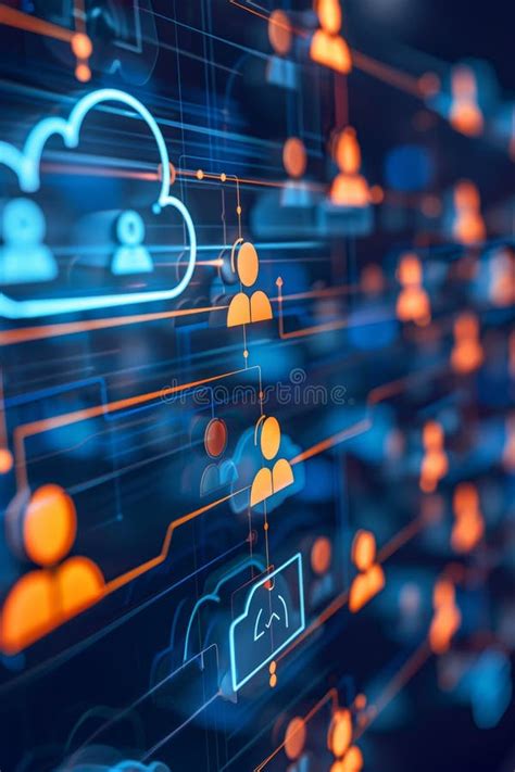abstract digital user interface cloud computing and social interaction