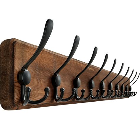 Webi Coat Rack Wall Mounted98cm Long10 Hookswood Coat Hooks Wall Mountedcoat Hanger Wall
