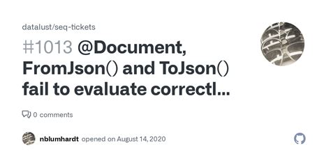 Document Fromjson And Tojson Fail To Evaluate Correctly On