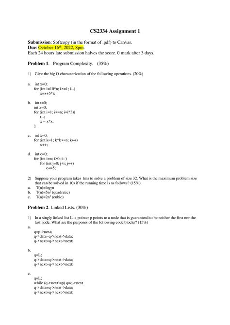 Cs2334 Assignment 1 Corrected Cs2334 Assignment 1 Submission