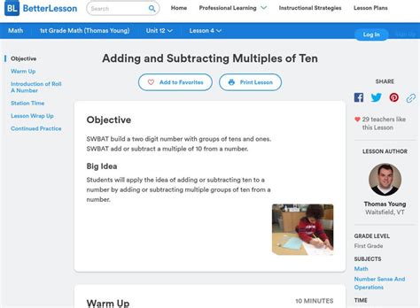 better lesson adding and subtracting multiples of ten lesson plan for