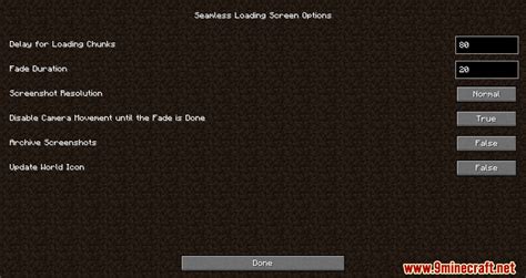 Seamless Loading Screen Mod 1Minecraft