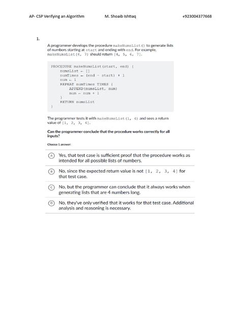 3 Ap Csp Verifying An Algorithm Pdf