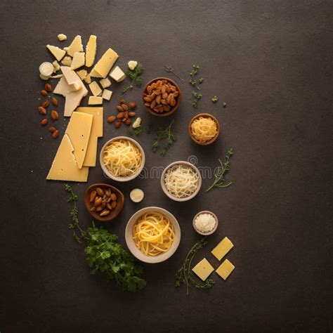 An Assortment Of Different Types Of Cheese Stock Illustration