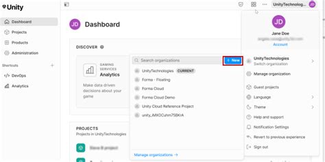 Create An Organization Unity Cloud