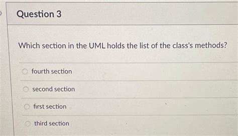 solved which section in the uml holds the list of the