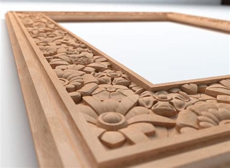 Quality Carved Wood Wall Mirror Frame With Decorative Textured Relief