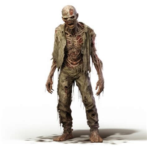Arte Conceptual Realista De Zombies Con Renderización De Cuerpo