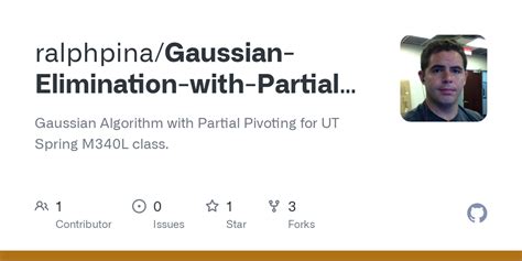 github ralphpina gaussian elimination with partial pivoting gaussian