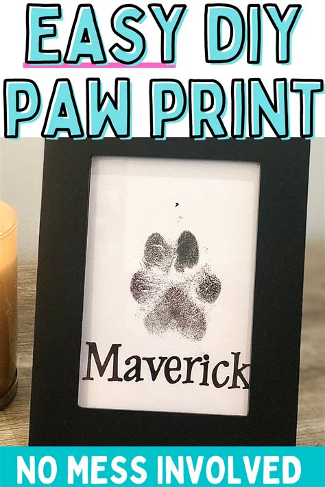 Paw Print Stamp Portrait Make At Home Dog Paw Print Craft Paw Print