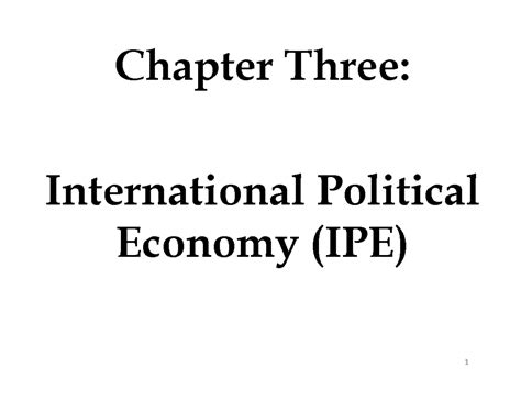 Gts Ch3 Read Chapter Three International Political Economy Ipe 3
