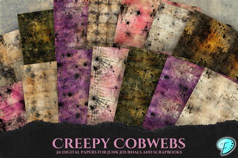 Creepy Cobwebs Seamless Pattern Papers Graphic By Emily Designs