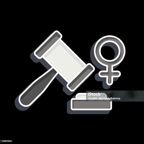 Icon Women Law Related To Woman Day Symbol Glossy Style Simple Design