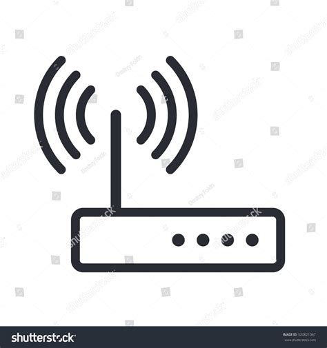 Wifi Router Outline Icon Modern Minimal Stock Vector 320821067