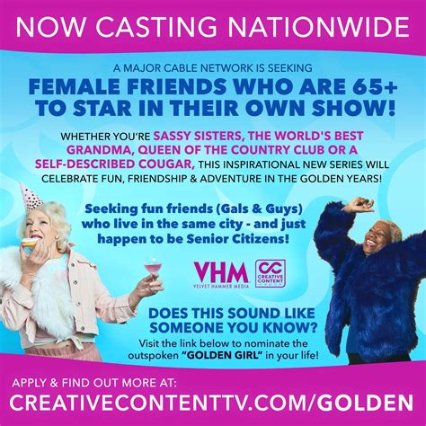 Nationwide Casting Call For Golden Girls 65 To Star In Their Own Show