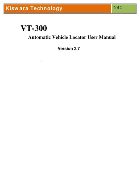 Vt300 Gpssmsgprs Avl User Manual Pdf Global Positioning System