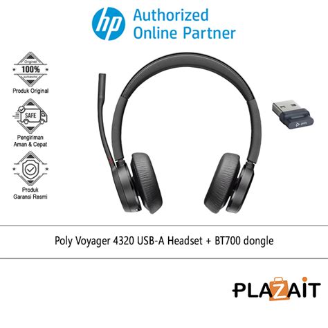 Poly Voyager 4320 Microsoft Teams Certified Usb A Headset Bt700 Dongle