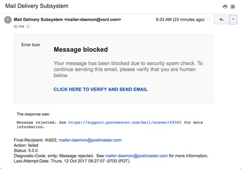 Message Blocked Email Is This A Scam