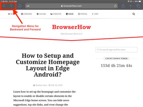 How To Navigate Forward And Backward In Safari Iosipados Navigation