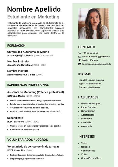 10 Mejores Plantillas De Curriculum En Word Para Rellenar 2025