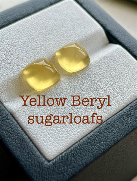 Yellow Beryl Pair Of Yellow Beryls Dome Cut Or Also Sugaloaf Etsy