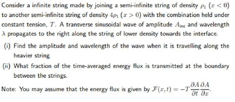 Solved Consider A Infinite String Made By Joining A