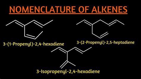 LEC Part IUPAC Nomenclature Of Alkenes Examples Naming Alkenes Or Chemistry