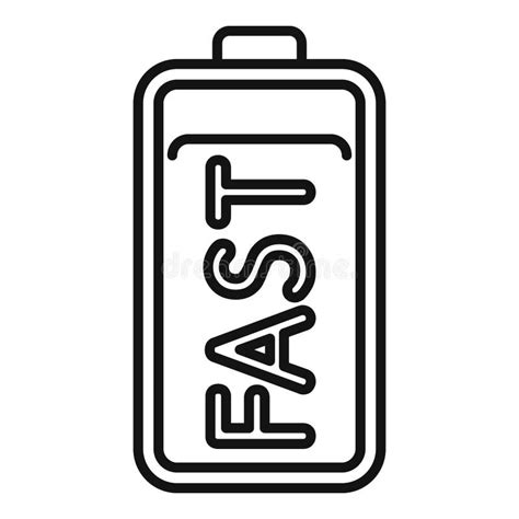 Fast Battery Charging Icon Outline Vector Mobile Electric Stock Vector Illustration Of