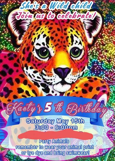 Lisa Frank Invitation Lisa Frank Birthday Party Leopard Birthday