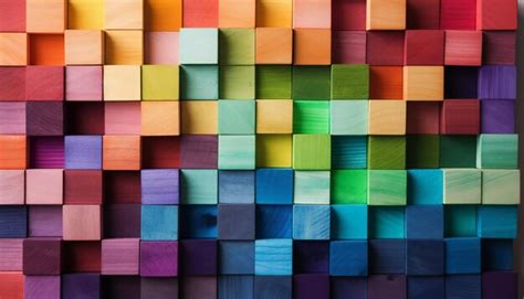 Premium Ai Image Spectrum Of Stacked Multicoloured Wooden Blocks