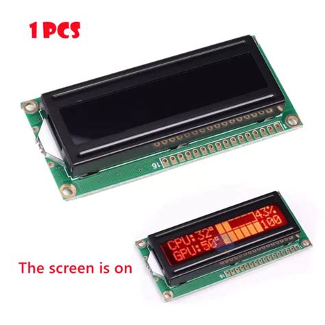 MODULO SCHERMO DISPLAY LCD X Caratteri Matrice Di Punti Testo Rosso Su Nero V A EUR
