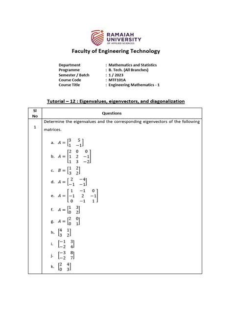 mtf101a tutorial 12 eigenvalues eigenvectors and diagonalization