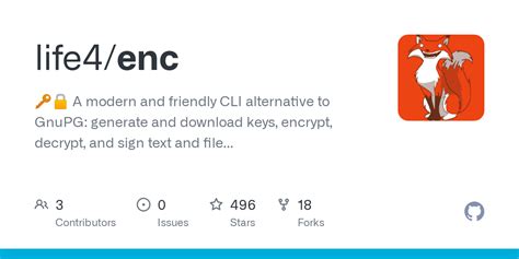 Github Life4enc 🔑🔒 A Modern And Friendly Cli Alternative To Gnupg Generate And Download