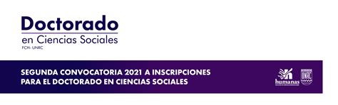 Convocatoria Para El Doctorado En Ciencias Sociales Facultad De Ciencias Humanas