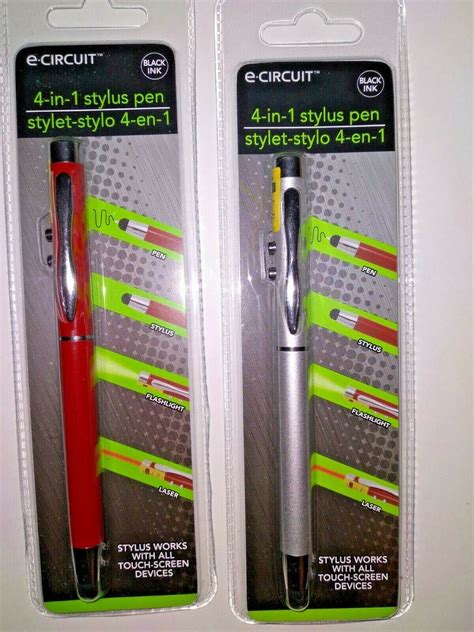 Lot Of 2 E Circuit 4 In 1 Laser Pointer Pens With Stylus And Flashlight Laser Ebay Stylus