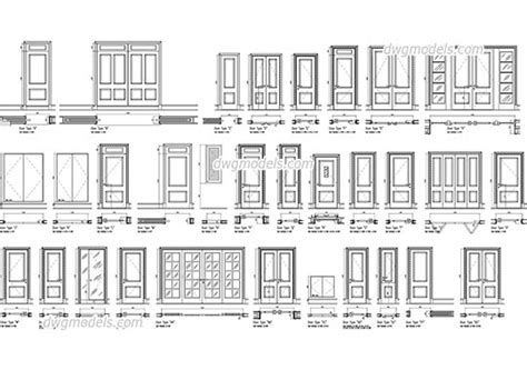 Doors And Windows Set DWG Free CAD Blocks Download