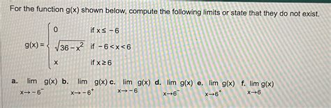 Solved For The Function G X Shown Below Compute The Chegg