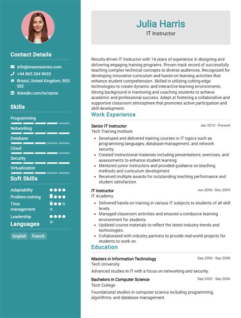 7 Best It Instructor Resume Examples For 2025