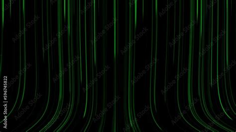 Digital Data Flow Motion Background Animation With A Fast Moving Stream Of Green Data Lines