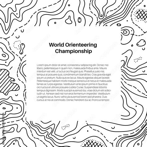 Vector Illustration Of Orienteering Map Stock Vector Adobe Stock