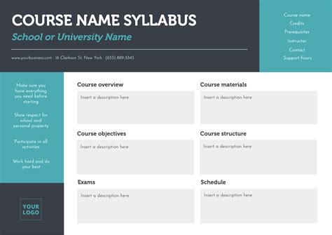 Create Editable Templates For Course Syllabus Artofit