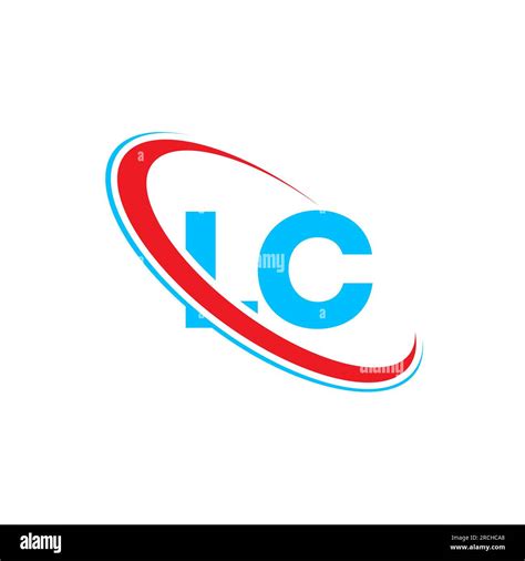 Lc L C Letter Logo Design Initial Letter Lc Linked Circle Upercase Monogram Logo Red And Blue
